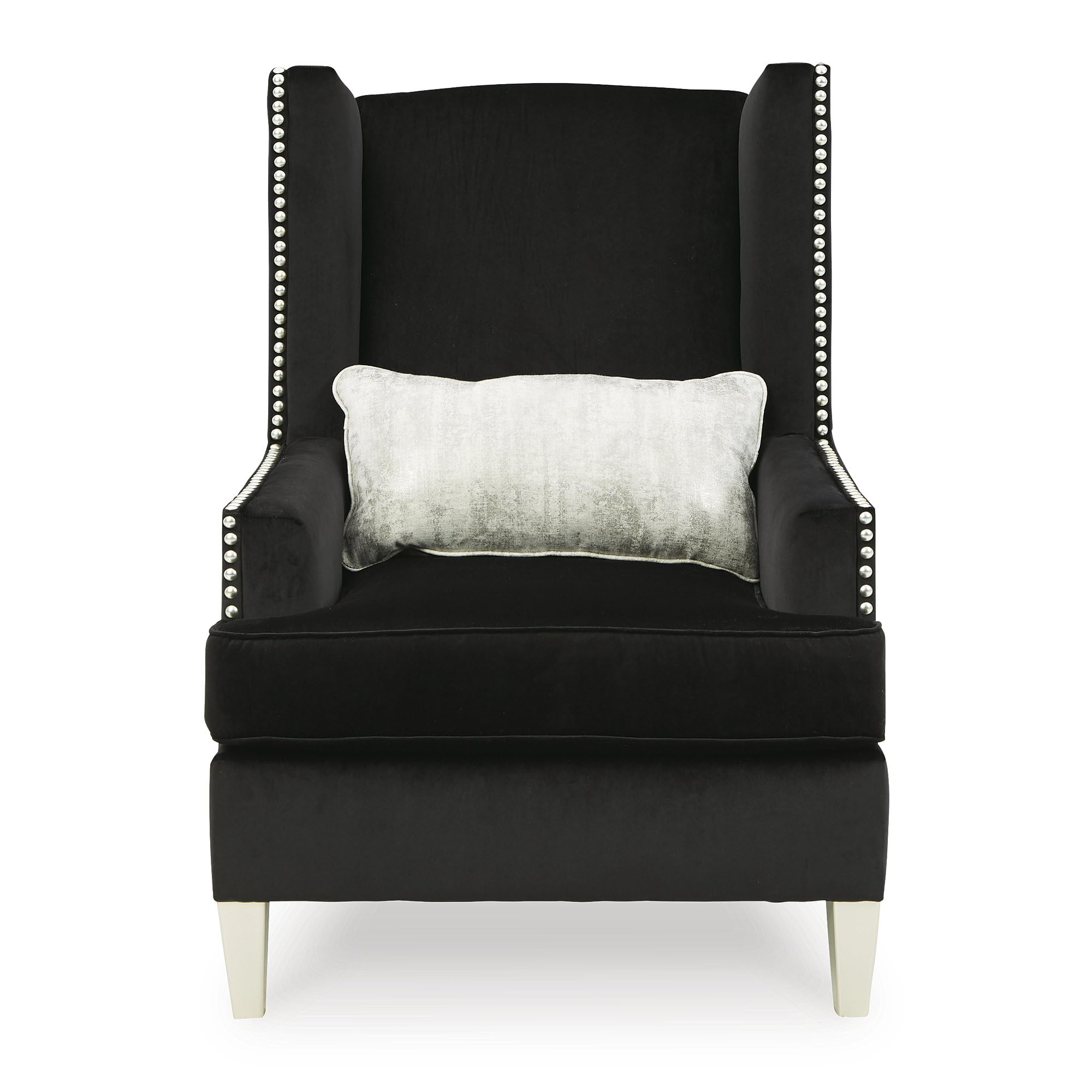 Signature Design by Ashley Harriotte Modern Upholstered Accent Chair with Accent Pillow, Black