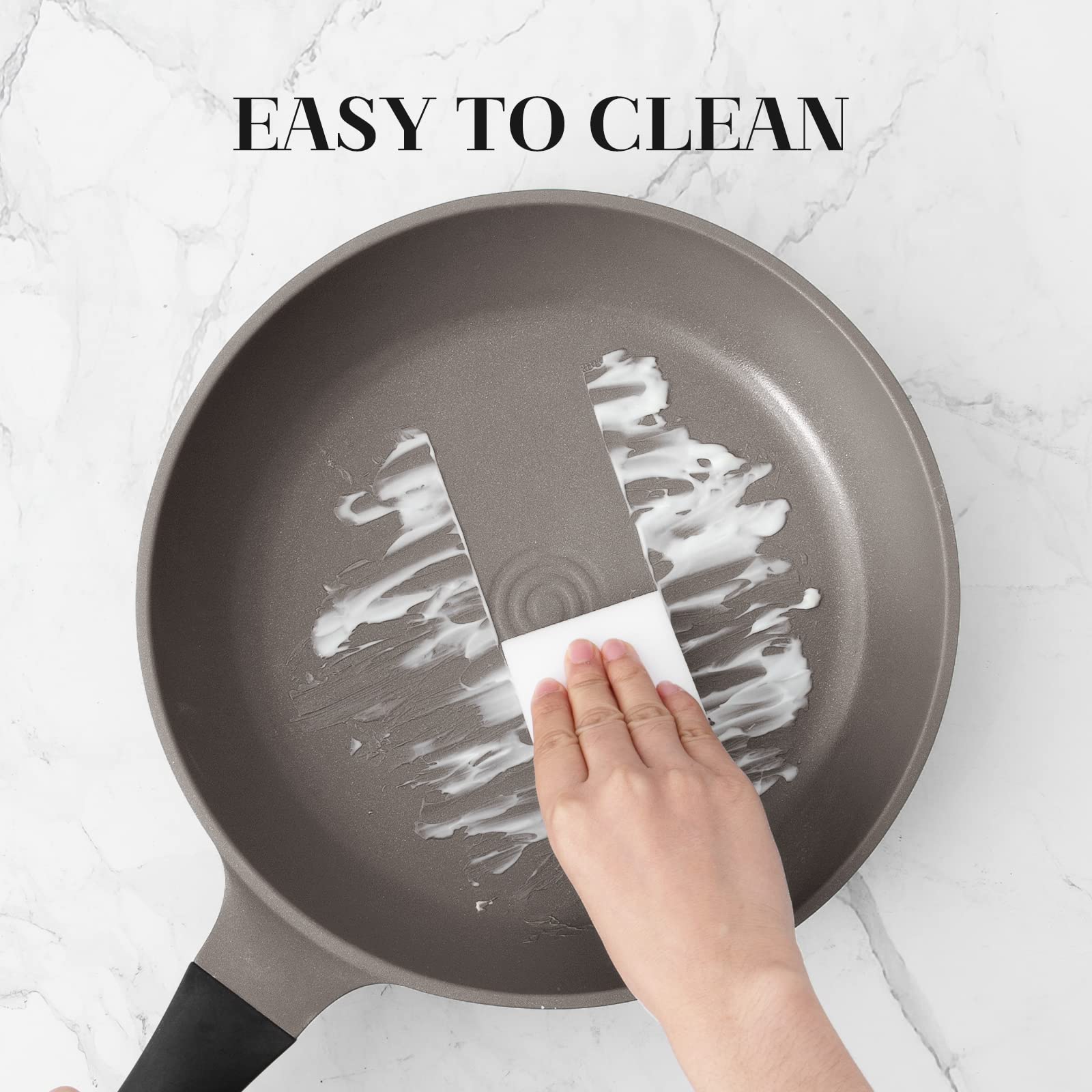ROCKURWOK Ceramic Nonstick Frying Pan Set, 3 Pcs Cookware for Omelet, Skillet & Sauté, Induction, Oven & Dishwasher Safe, PFAS & PTFE Free, Durable & Easy to Clean, Green