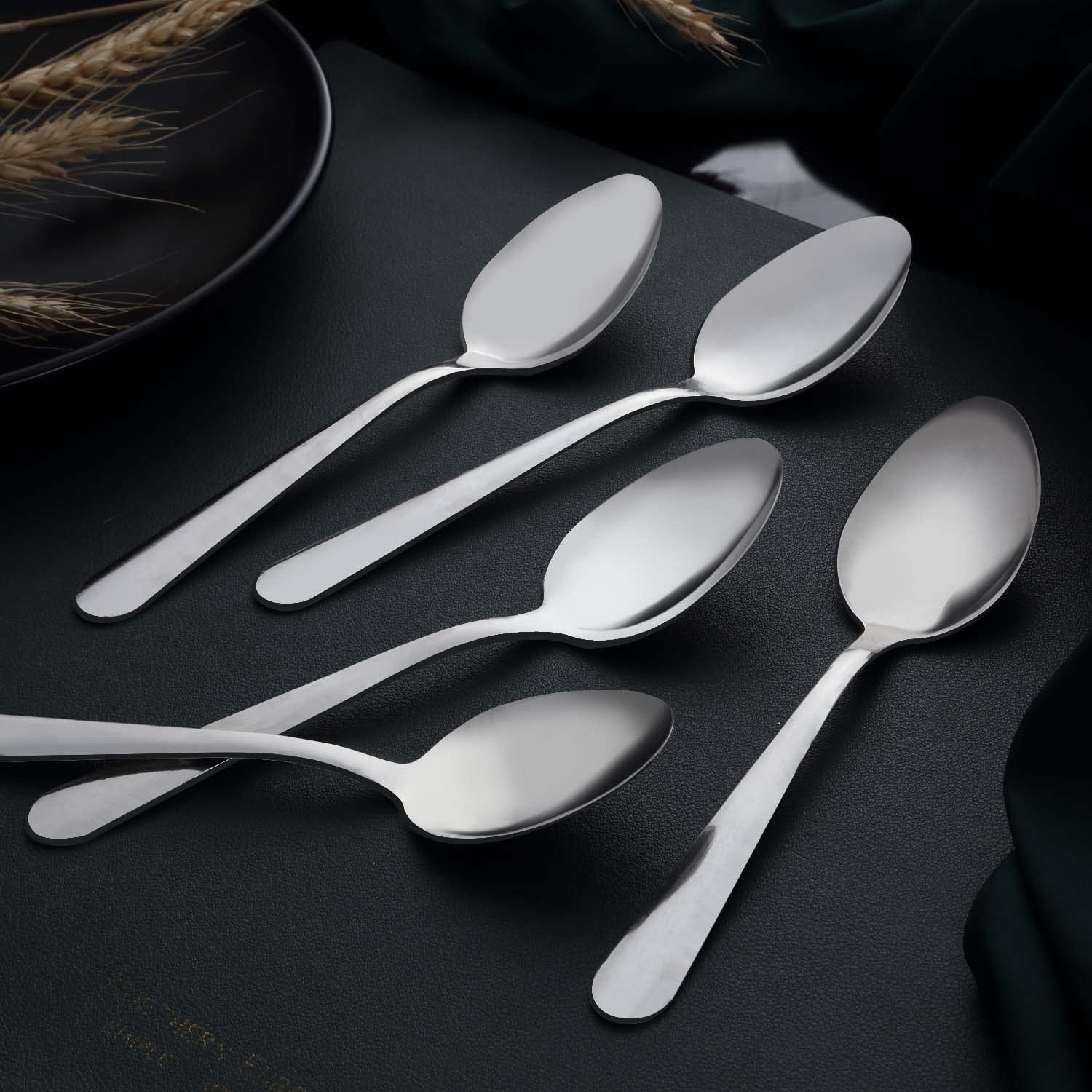Unokit 48-piece Forks and Spoons Set, Stainless Steel Silverware Set, Mirror Polished, Spoons and Forks Set for Restaurants/Hotels/Canteens/Cafeteria, Dishwasher Safe