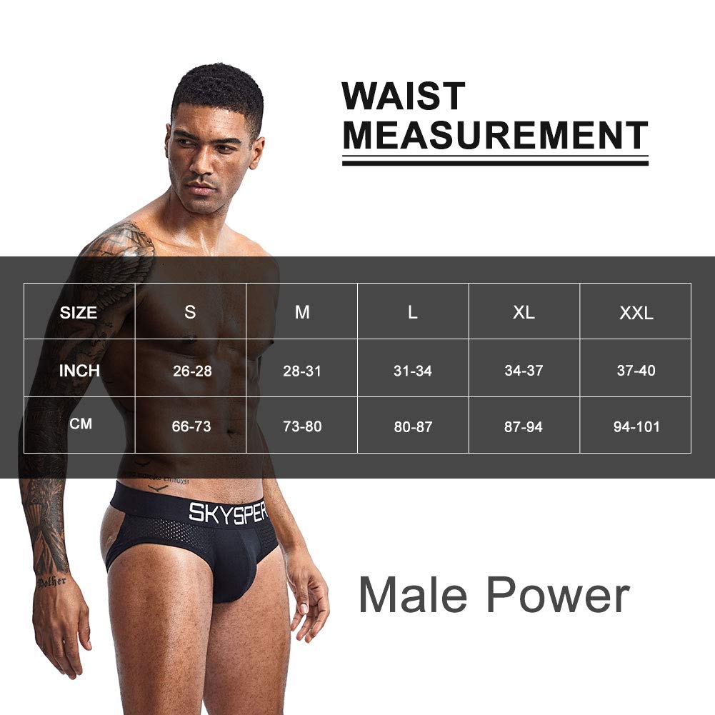 SKYSPER Men's Jockstrap Breathable Mesh Gym Underwear 4 Pack, Workout Athletic Supporter Jock Straps for Men