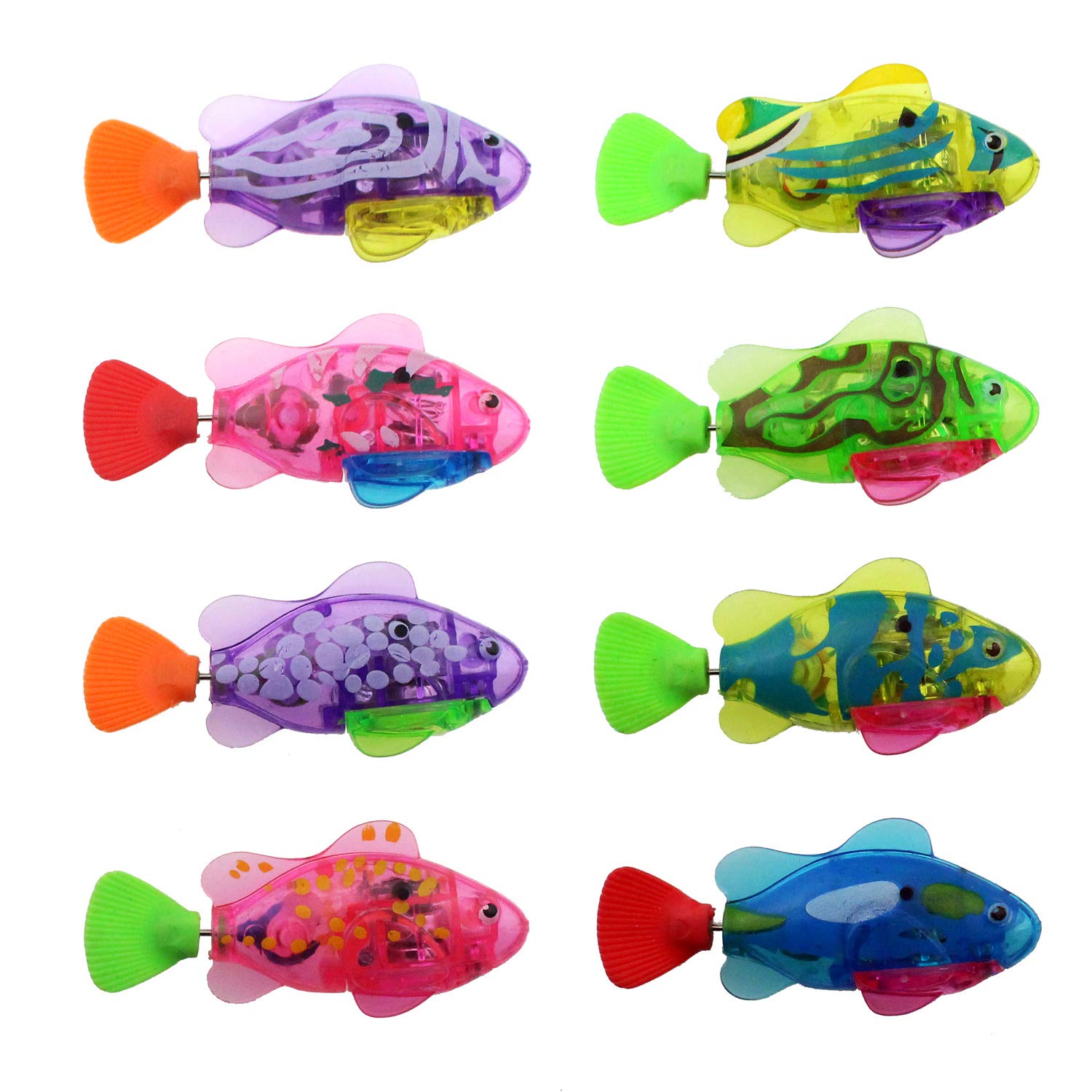 Tipmant Electronic Fish Pets Animal Kids Bath Toys Gifts Water Activated Swim Tub Bathtub (8 Fish)