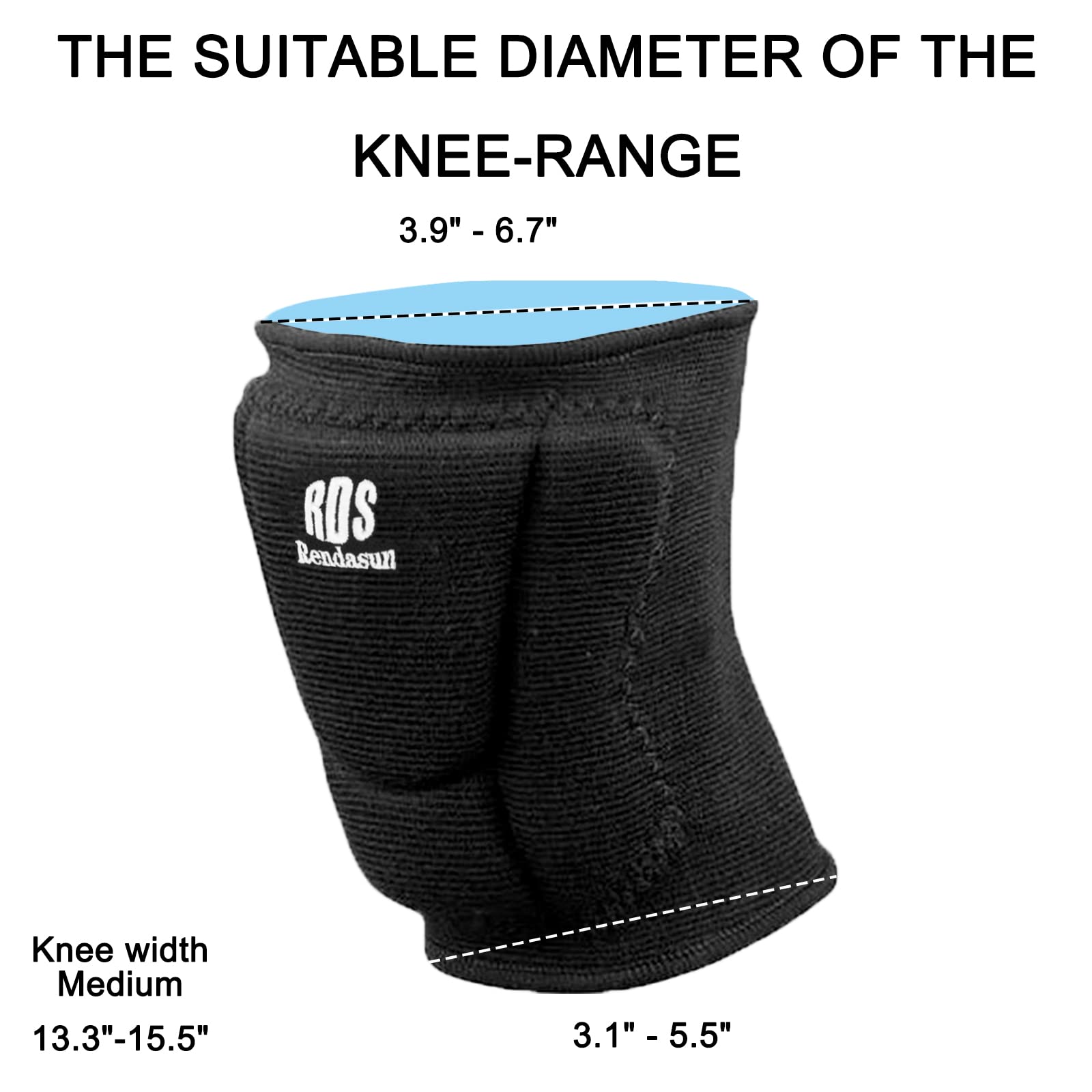 Volleyball Knee Pads, Multifunctional knee pad for Junior Youth, Unisex 1 Pair (Black, Medium)