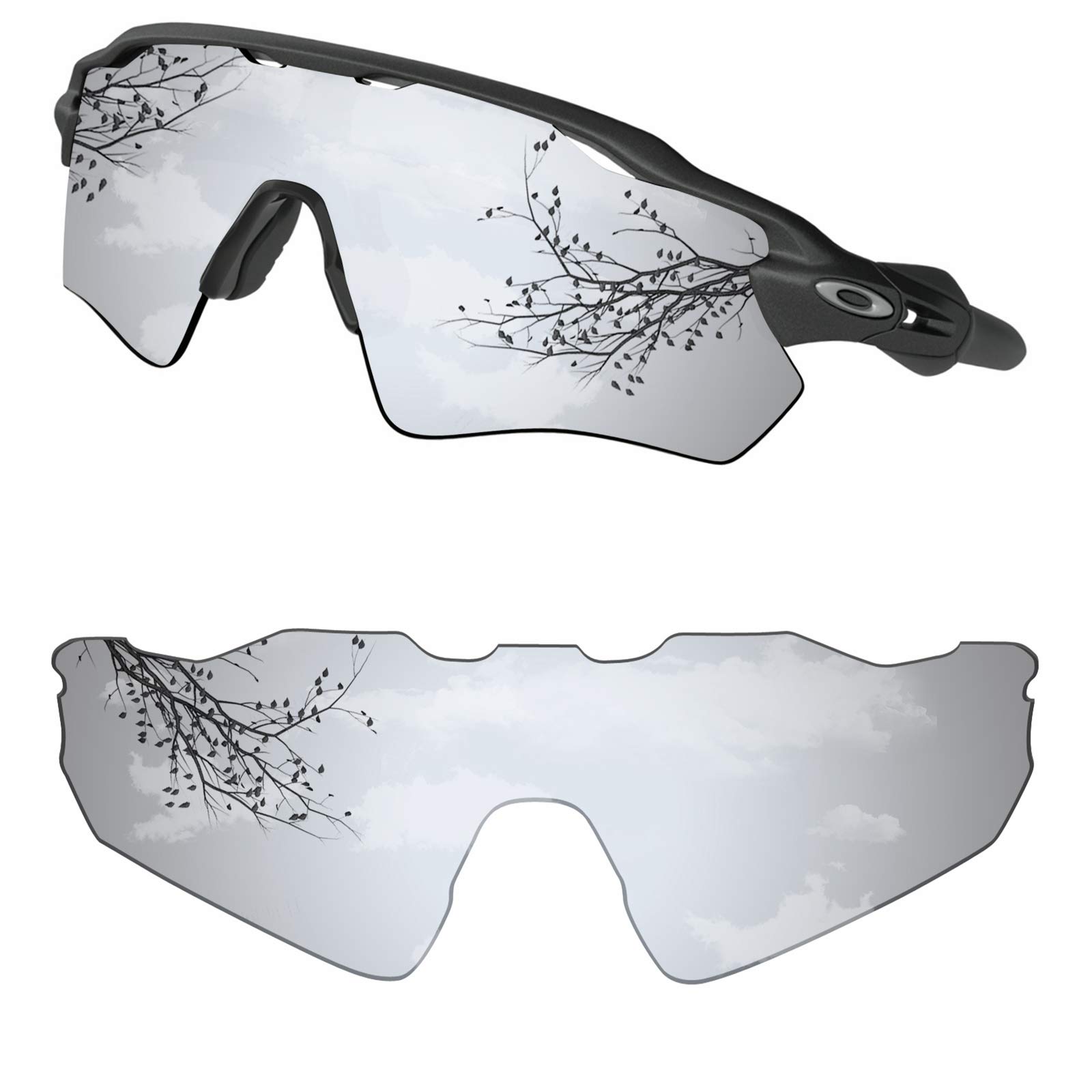 StaySoft Polarized Replacement Lenses for Oakley Radar EV Path OO9208 Sunglasses - Solid Black + Titanium + Sky Blue + Ocean Red