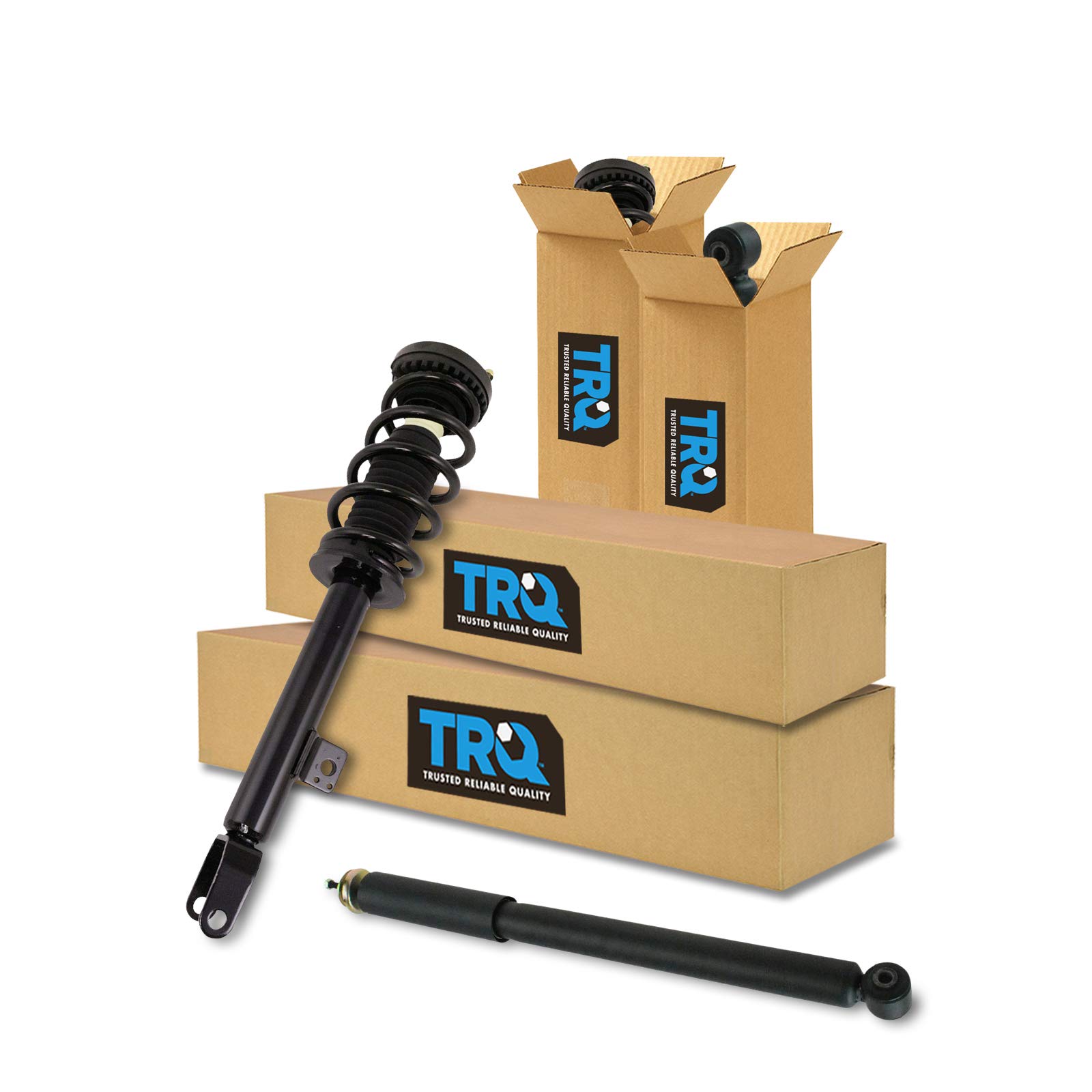TRQ 4 Piece Front & Rear Strut & Spring Shock Absorber Kit Set for 2012-2017 Dodge Challenger RWD / 2012-2017 Dodge Charger RWD