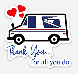 Thank You Postal Color Waterproof Vinyl MAGNET/Decal for Mailbox Sign Quality Mailman MailLady Magnetic Post Box UV Laminated Thanks Mail Truck Carrier Appreciation usps fedex