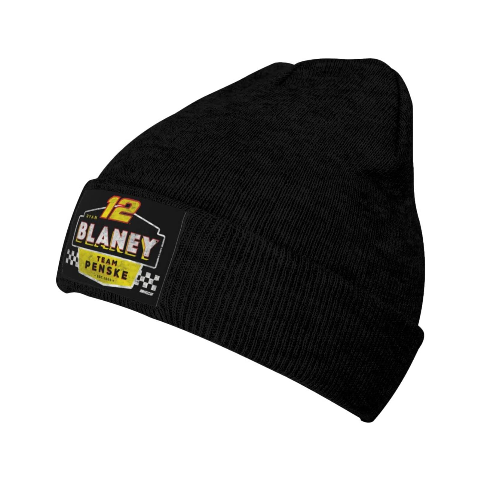 Ryan Blaney 12 Knit Cuffed Soft Warm Knitted Hat Cap Cozy Chunky Beanie Unisex Plain Skull Classic Daily Stretch Thermal