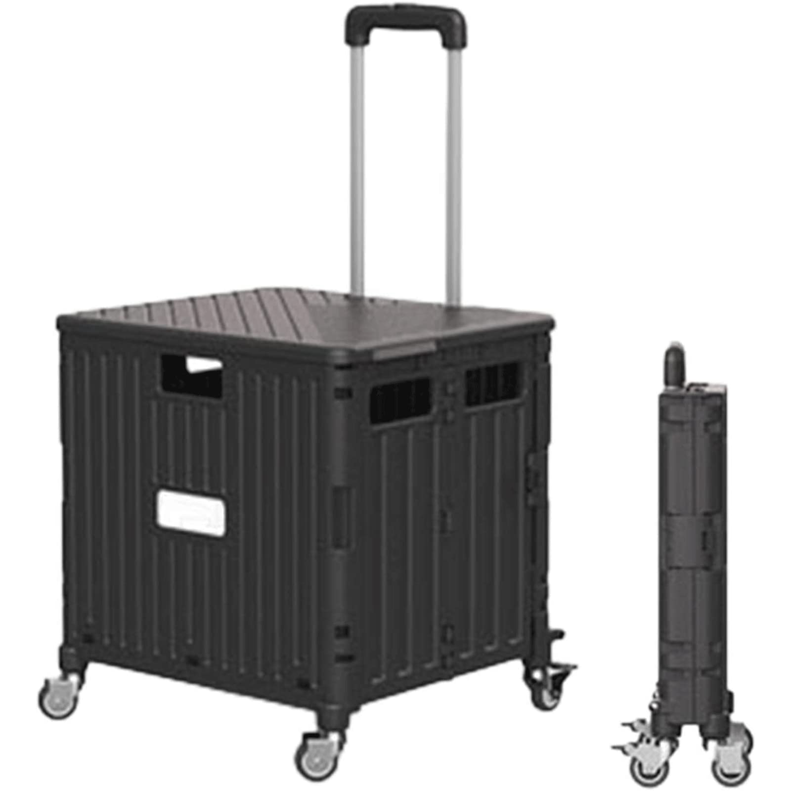 SYALEO Portable Foldable Rolling Crate with Wheels for Groceries Collapsible Storage Shopping Cart Transit Utility Hand Cart for Daily Use Carro de la compra