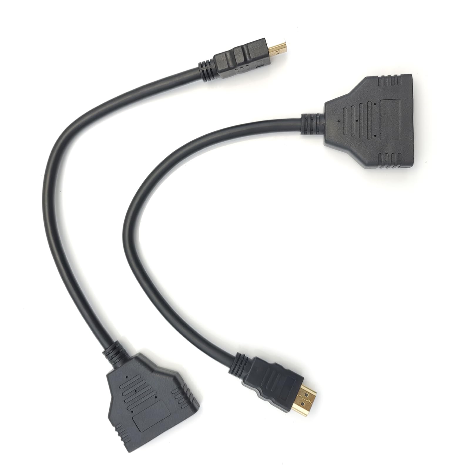 Seapple 2PCS Links HDMI-Compatible Splitter 1 in 2 Out, 4K HDMI Splitter for Dual Monitors Duplicate/Mirror Only, 1x2 HDMI Splitter 1 to 2 Amplifier for Full HD 1080P 3D with 5ft HDMI Cable