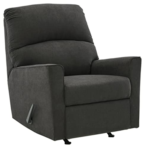 Signature Design by Ashley Lucina Casual Upholstered Rocker Recliner, Dark Gray