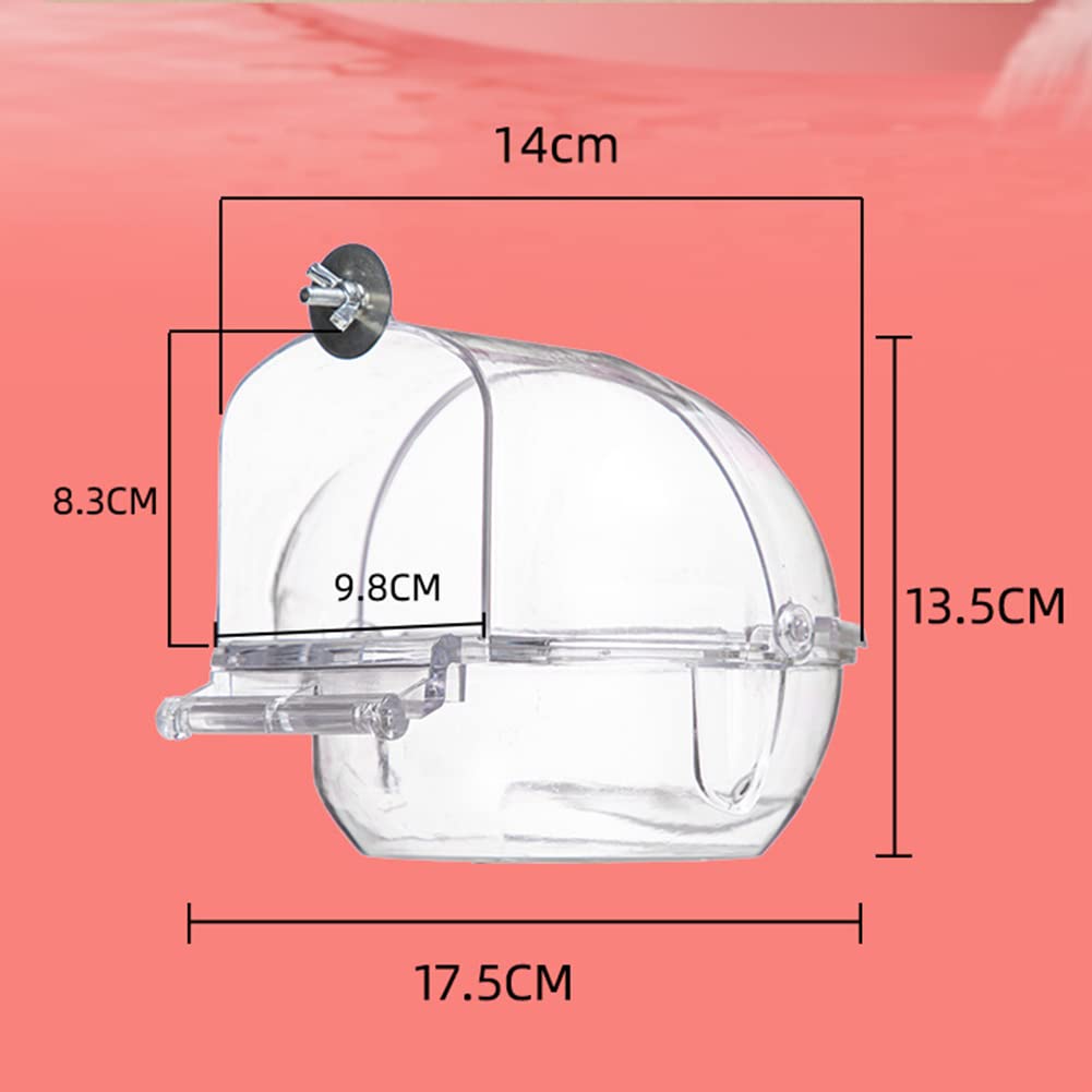 Shuoxpy Bird Bath Cage Parrot Bath Box Bird Cage Accessory Supplies Bathing Tub Bird Bathing for Lovebirds Canaries Cockatiel Budgerigars Parakeets