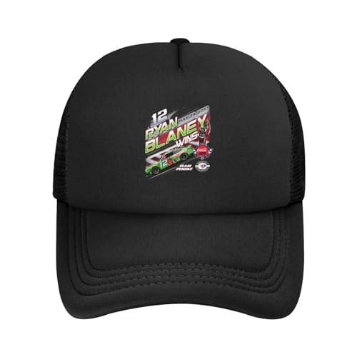 Ryan Blaney 12 Men's Adjustable Mesh Back Cap Curved Bill Snapback Mesh Baseball Cap Breathable Sun Hat