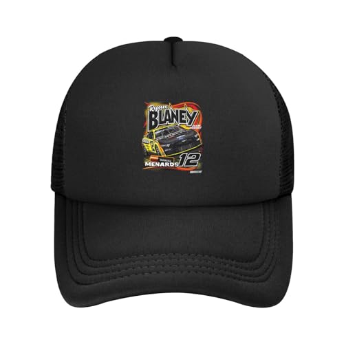 Ryan Blaney 12 Men's Adjustable Mesh Back Cap Curved Bill Snapback Mesh Baseball Cap Breathable Sun Hat