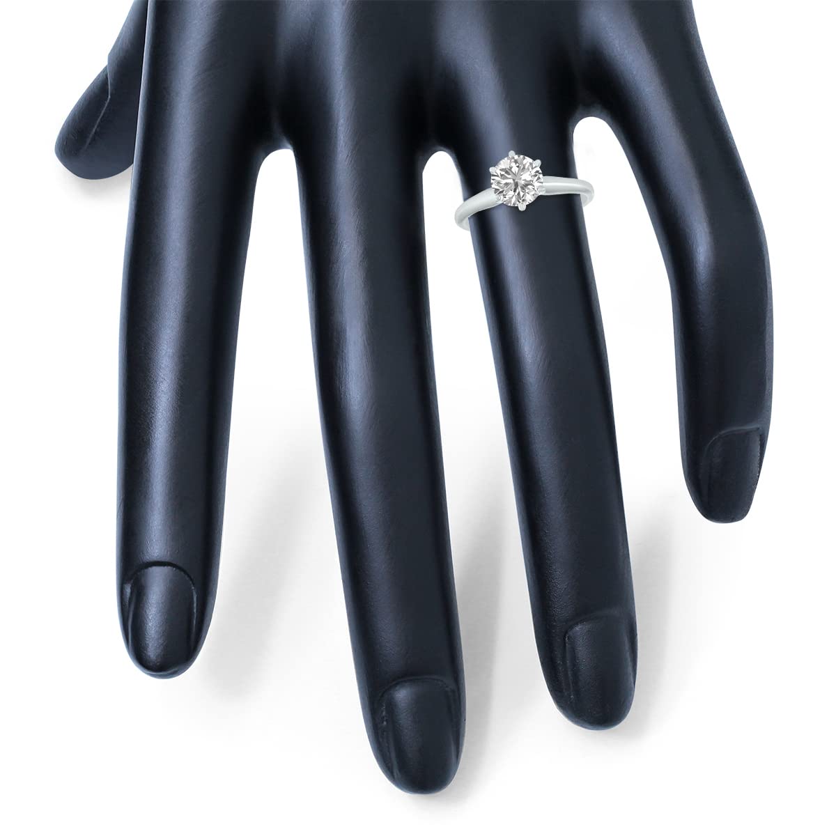 SZUL IGI Certified Lab Grown 1 Carat Diamond Solitaire Ring in 14K White Gold (I Color, SI2 Clarity)