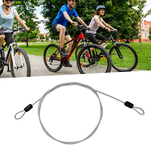 Security Lock, Exquisite Appearance Cable Bicycle Lock, Practical Autocycle for Bicycle Cycling Office Factory Scooter Bike Parking Lot Home Motorcycle (Silver)