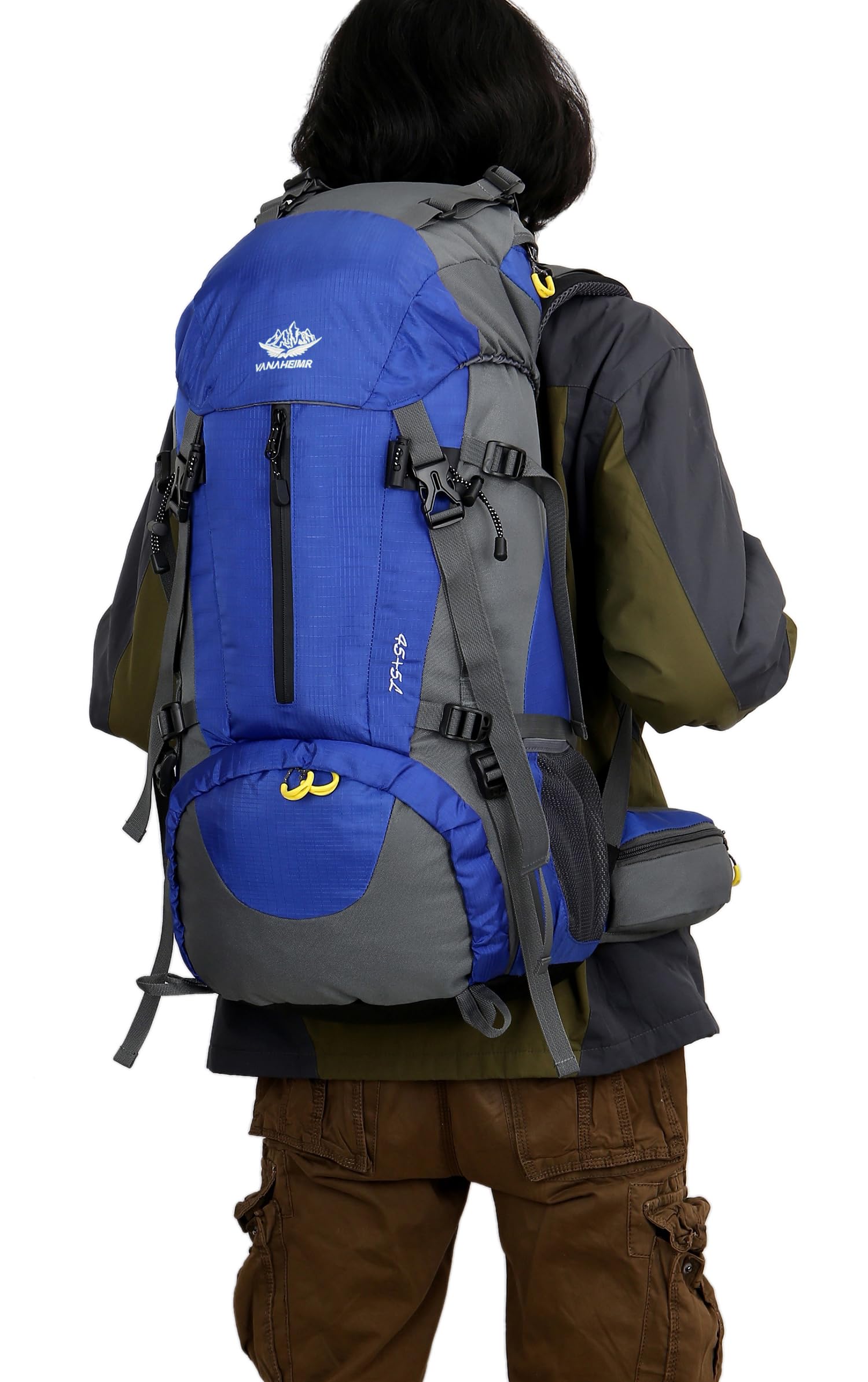 WoneNice 50L(45+5) Waterproof Hiking Backpack - Outdoor Sport Daypack with Rain Cover