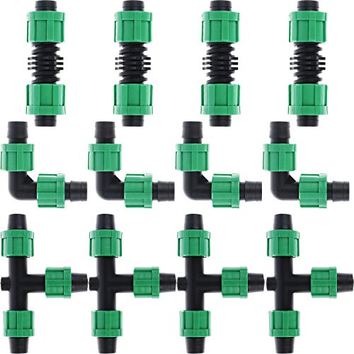 Xgood 9 Pieces Drip Irrigation Tubing Coupling Compatible with Most 16-17 mm Drip Tape AG Tubing Drip or Sprinkler Systems