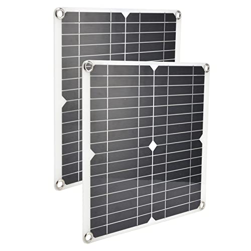 Solar Panel Portable Board 15W 2Pcs Flexible Single Crystal Emergency Charge Board Power Bank with Component 15Wx2 for Solar Battery Chargers Charging Kits