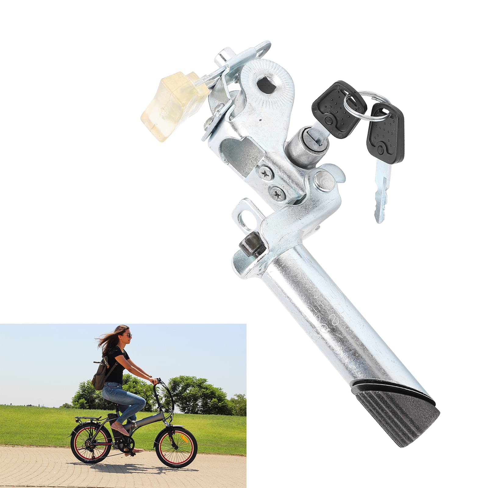 VGEBY Lightweight Electric Bike Metal Seatpost Foldable with Anti‑Theft Key Internal Lock Bike Accessory Backpack Electric Bike Conversion Accessories