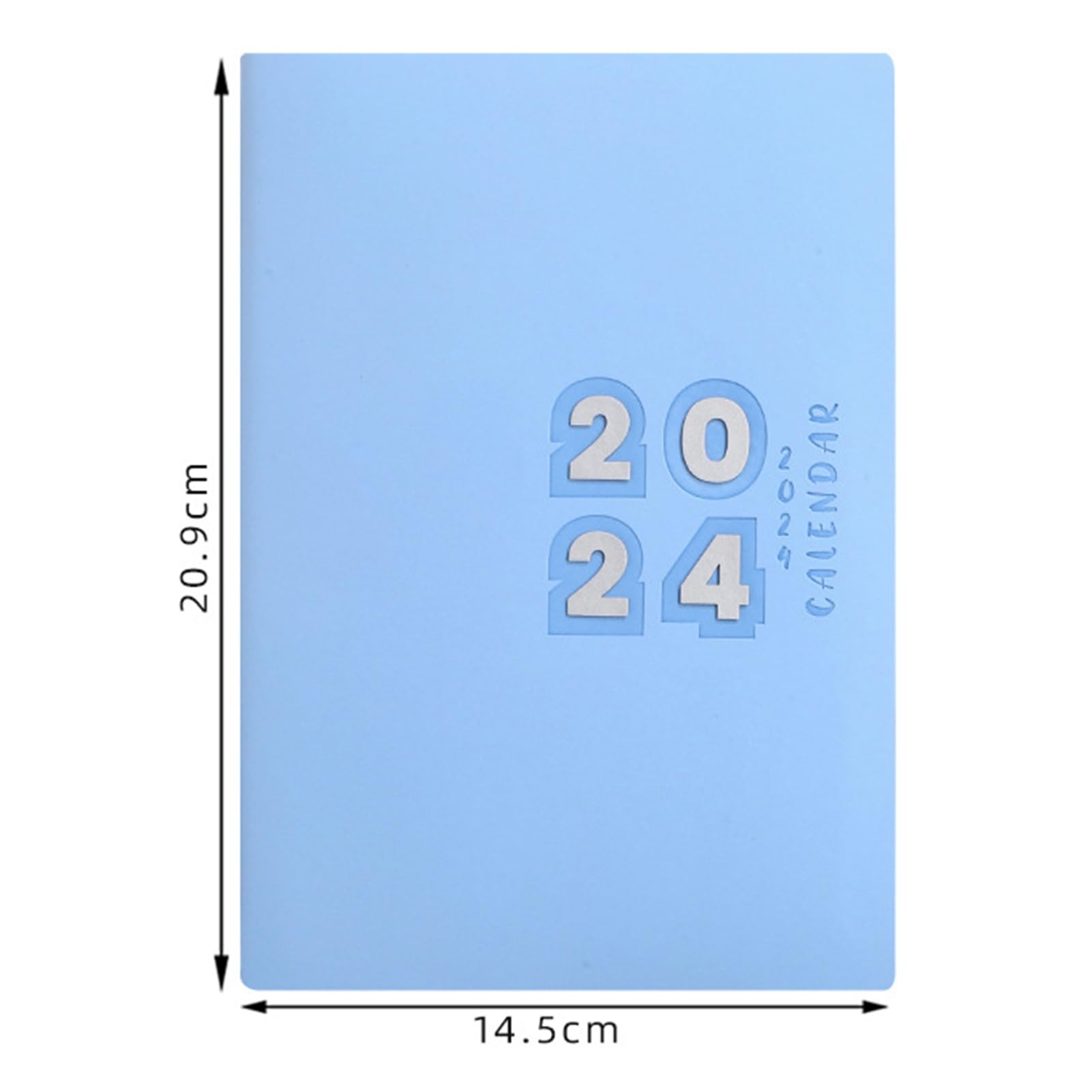 Saterkali 2024 Planner-Weekly and Monthly English Planner Faux Leather Hardcover Elasticized 155 Ink-Proof Pages A5 Size Elegant Diary Notebook Student Products Grey