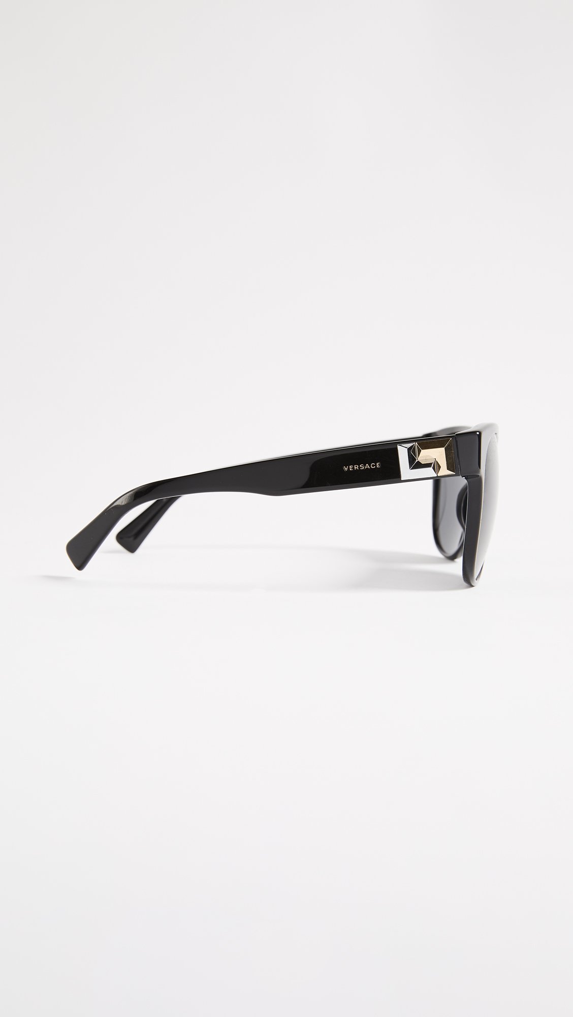 Versace VE 4346 GB1/87 Black Plastic Round Sunglasses Grey Classic Lens
