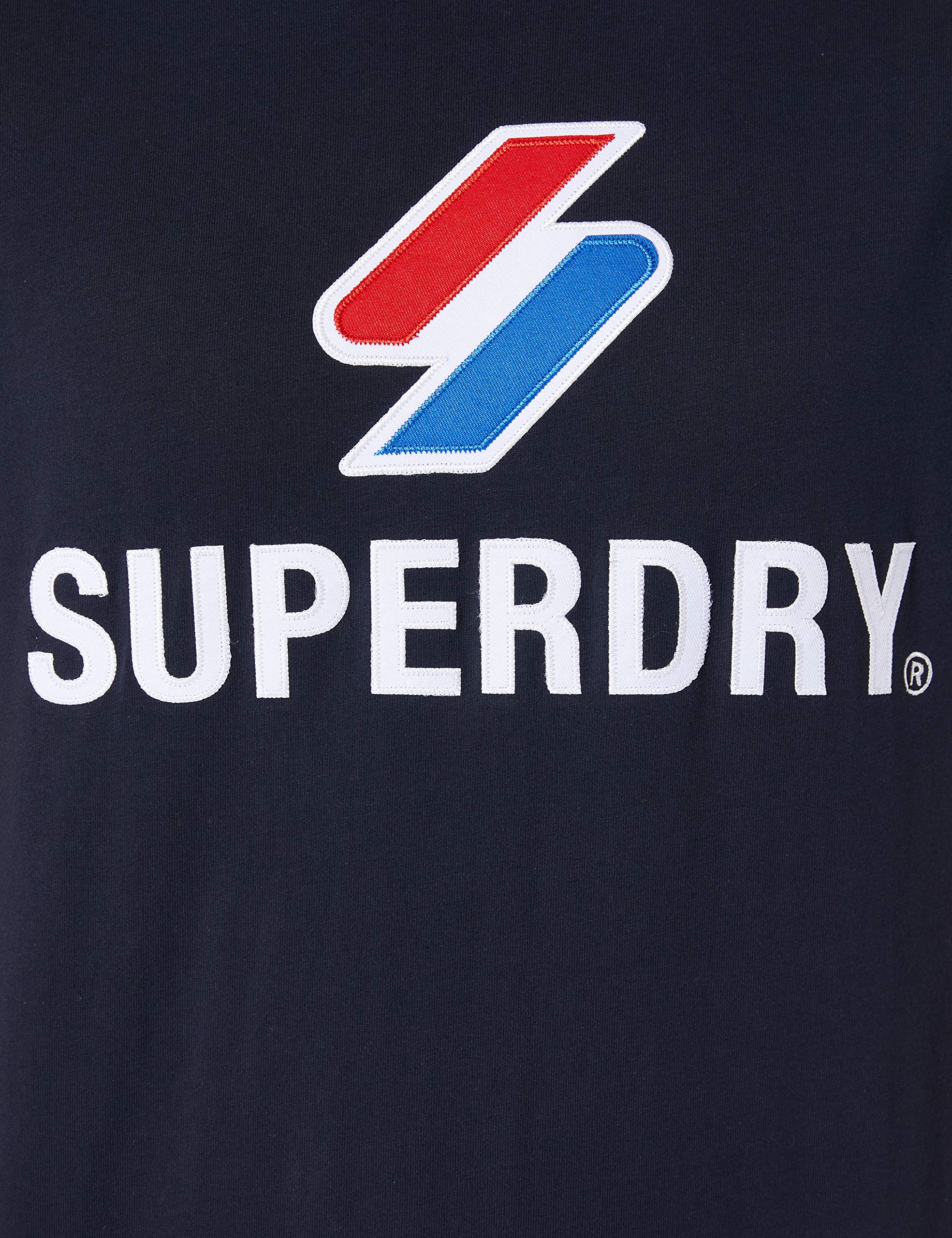 Superdry Mens Classic Stacked Logo Loose T-Shirt, Loose Fit, Crew Neckline Deep Navy Size M