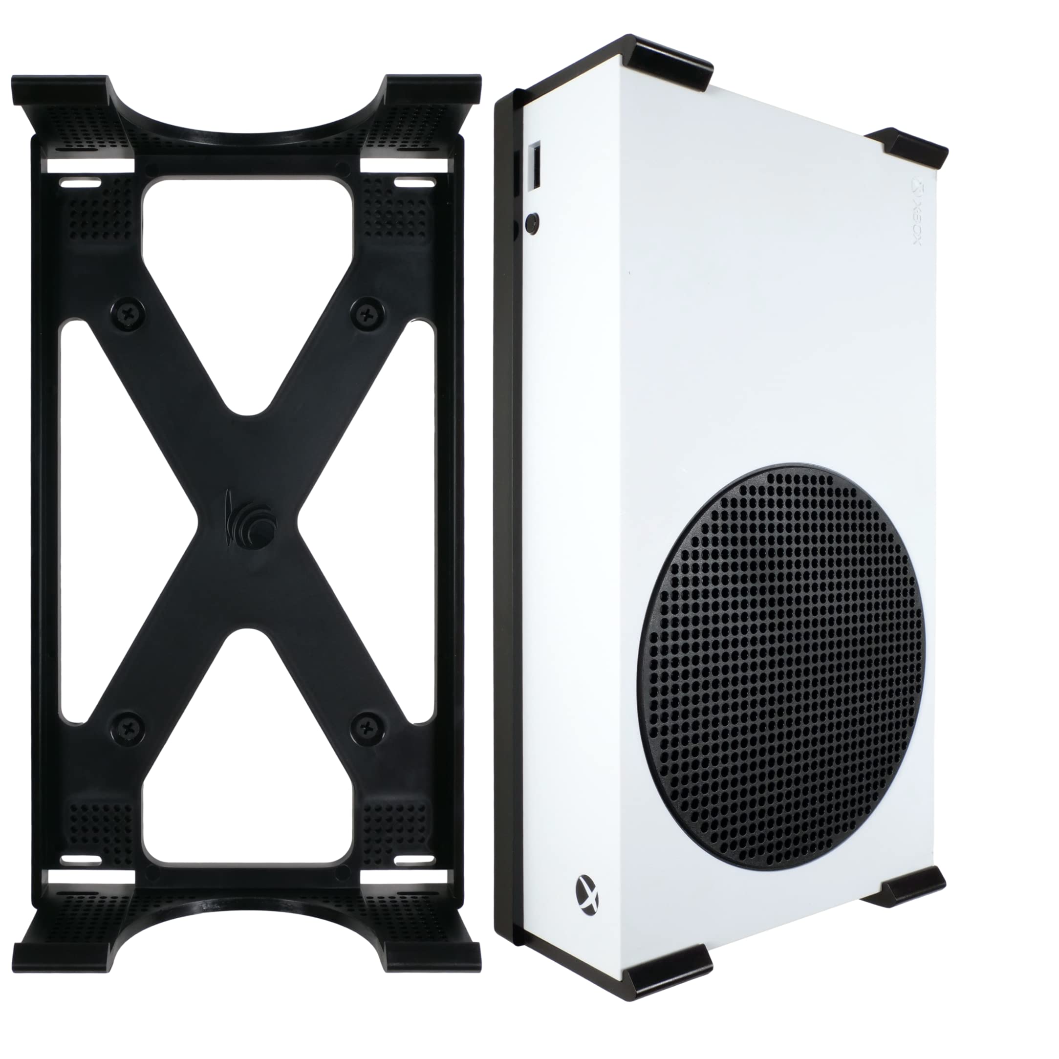Wall Mount Bracket For Xbox Series S by Q-View - Secure Under Desk Mounting - Signature X Design - Plastic - Black