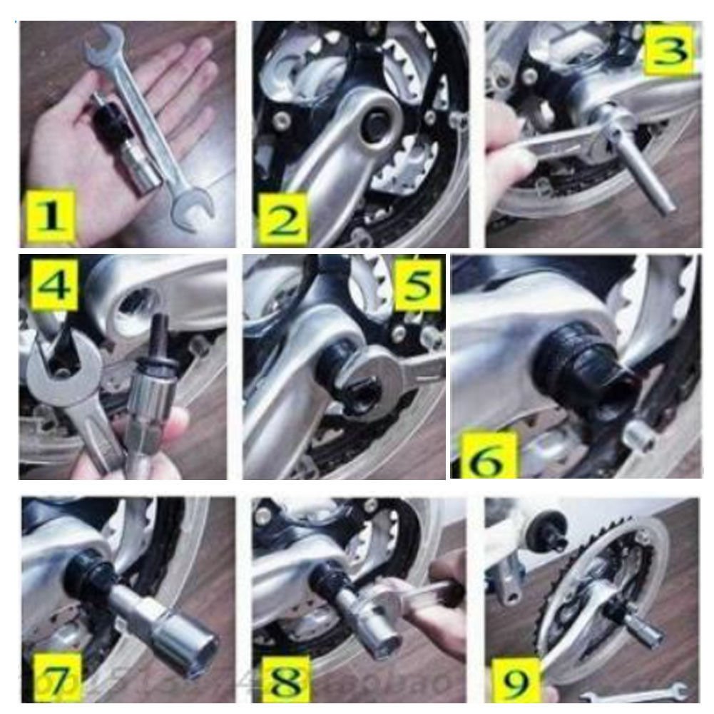 Winlauyet 5 in 1 Bicycle Repair Tool Set Chain Whip Wheel Sprocket Remove Tool Crank Puller Bottom Bracket Remover Freewheel Cassette Remover Chain Breaker