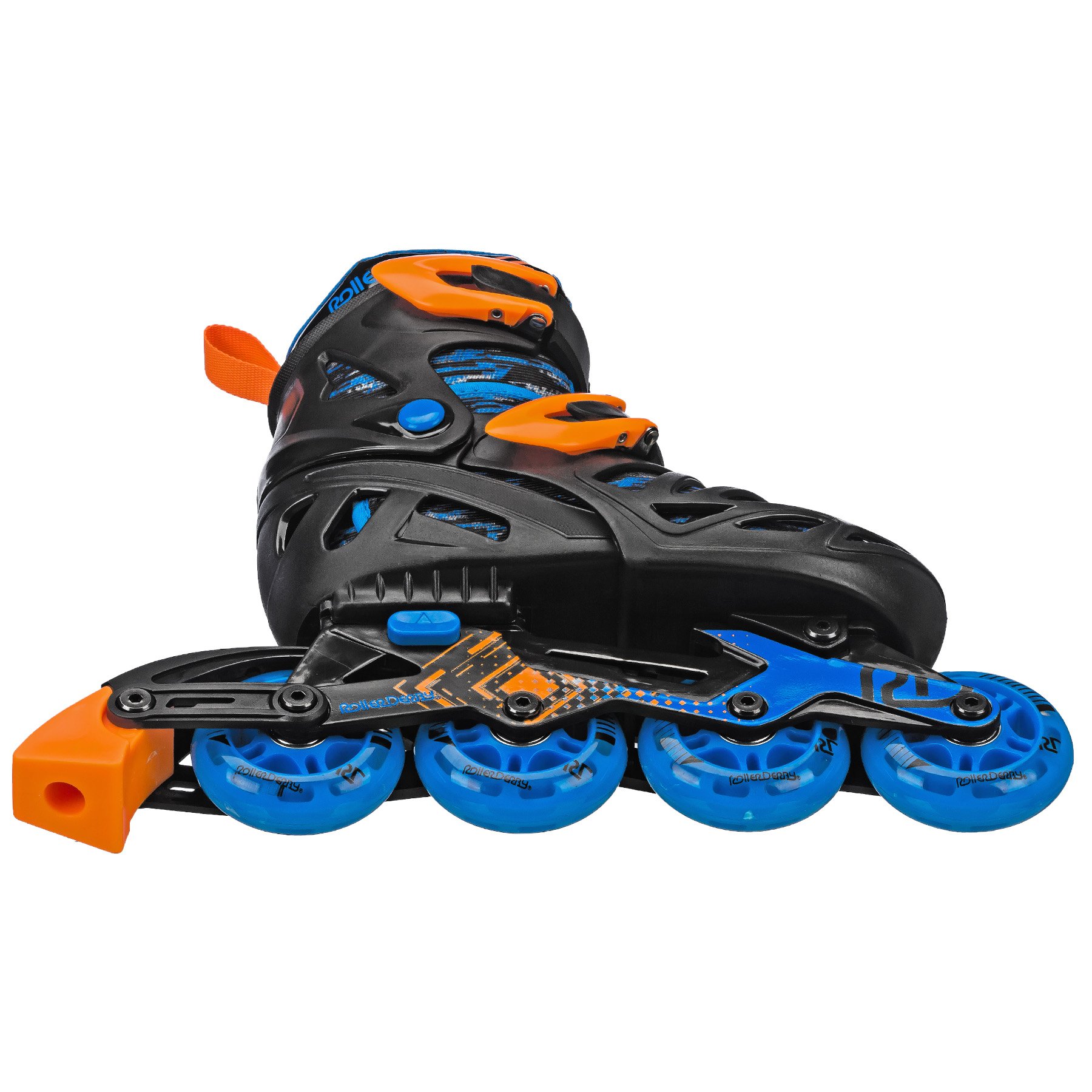 Roller Derby Tracer Boy's Adjustable Inline Skates,Black/Blue/Orange Tracer