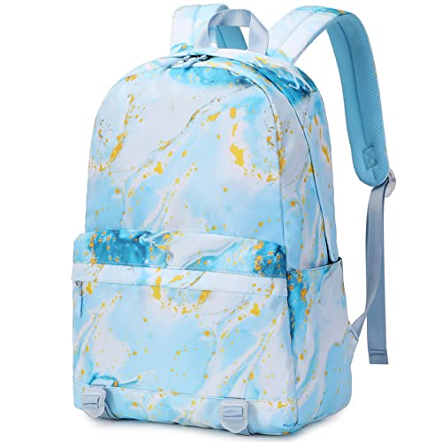 Sugaroom School Backpack for Girls Backpack with Lunch Box Lightweight Water Resistant Marble Kids Backpack Bookbags Set