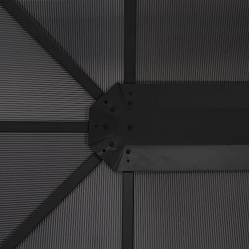 Tidyard Gazebo with Curtain Aluminum 13.1'x9.8'x8.5' Black for Patio Outdoor, Wedding, BBQ, Camping, Lawn