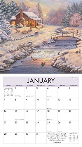 Thomas Kinkade Studios 2024 Deluxe Wall Calendar with Scripture