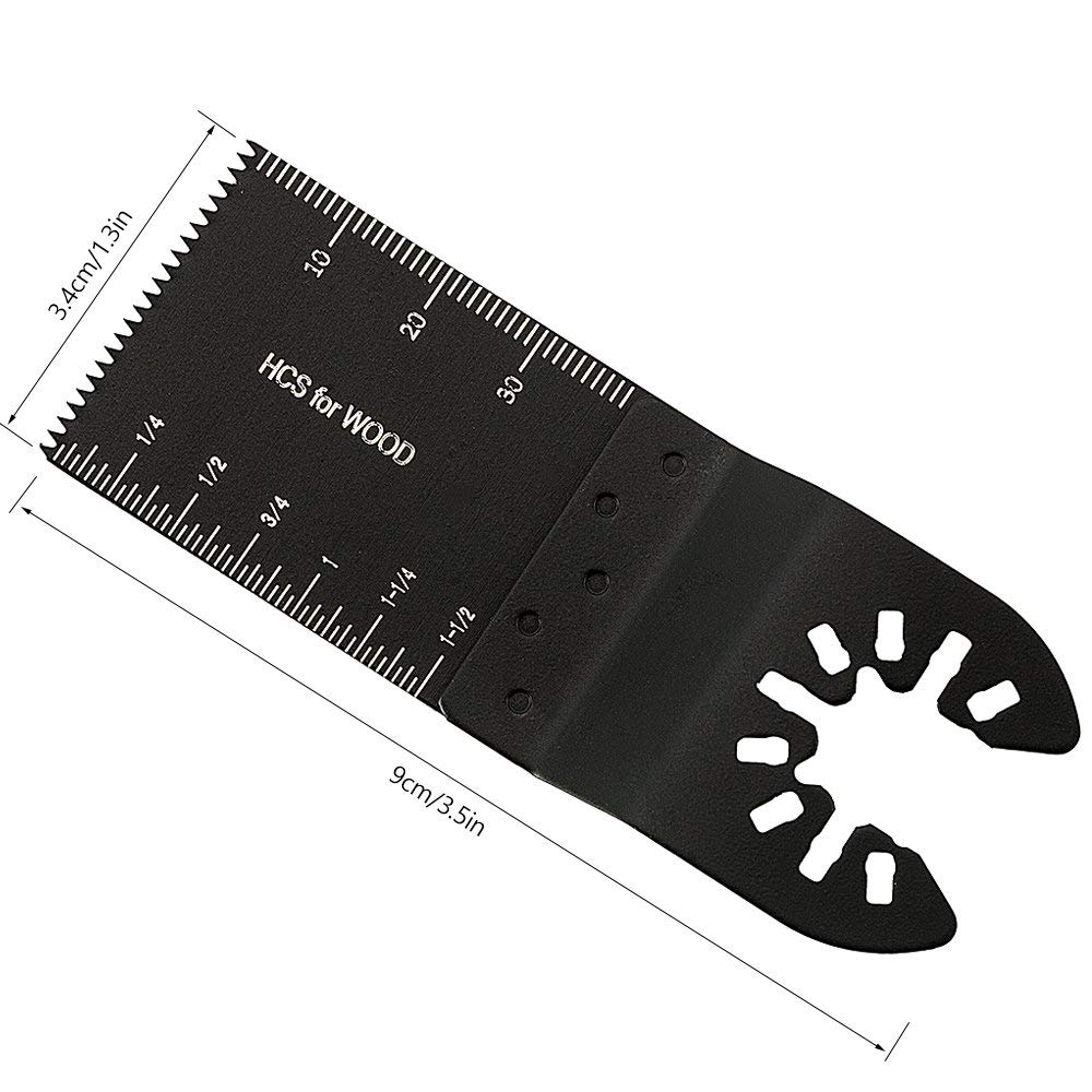 Wrightus 100PCS Wood/Metal Universal Quick Release Oscillating Tool Blades Multitool Saw Blade for Fein Multimaster Porter Rockwell Cable Black Decker Bosch Craftsman (100 Pack)