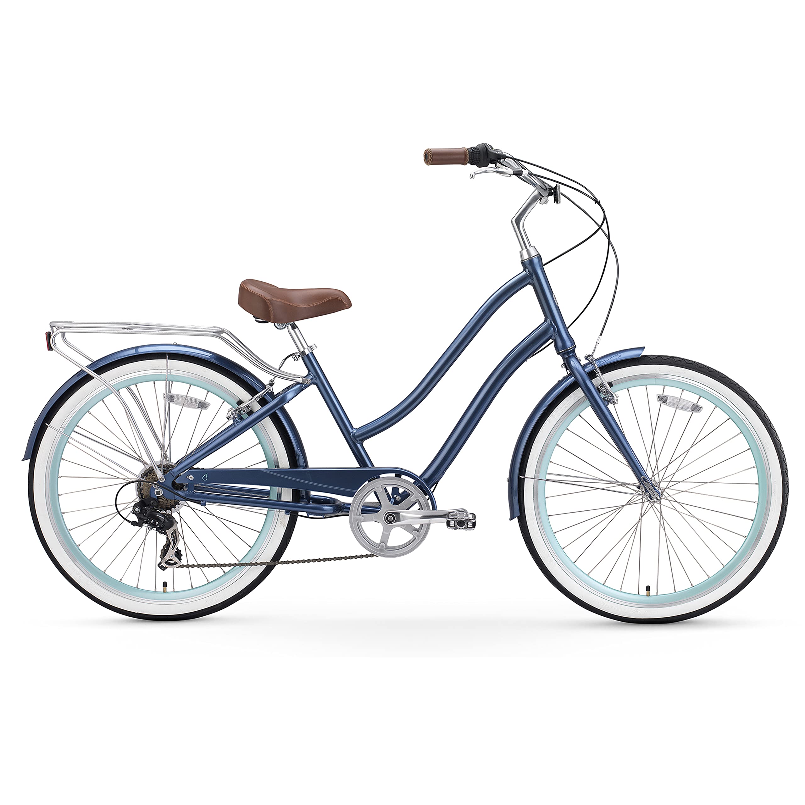 sixthreezero EVRYjourney Women's Beach Cruiser Bike, Step-Through Touring Hybrid Bicycle