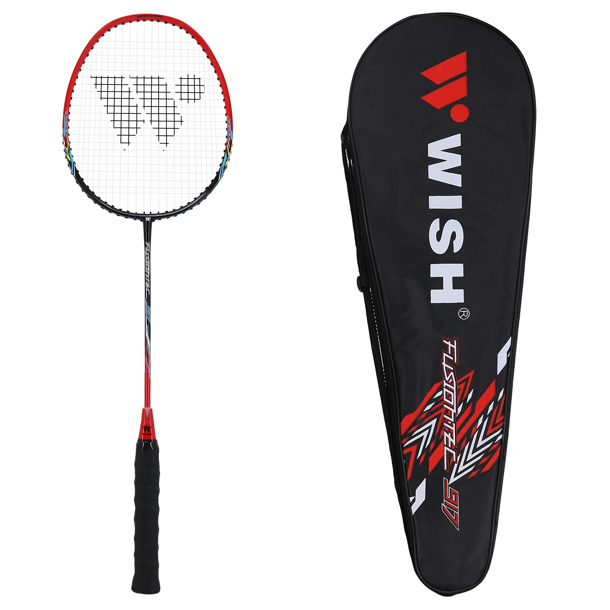 WISH FusionTec 917 β Badminton Racket and Case β Includes 1 Badminton Racket and 1 Badminton Bag β Excellent Badminton Grip β Great for Competitive Badminton Games, Red