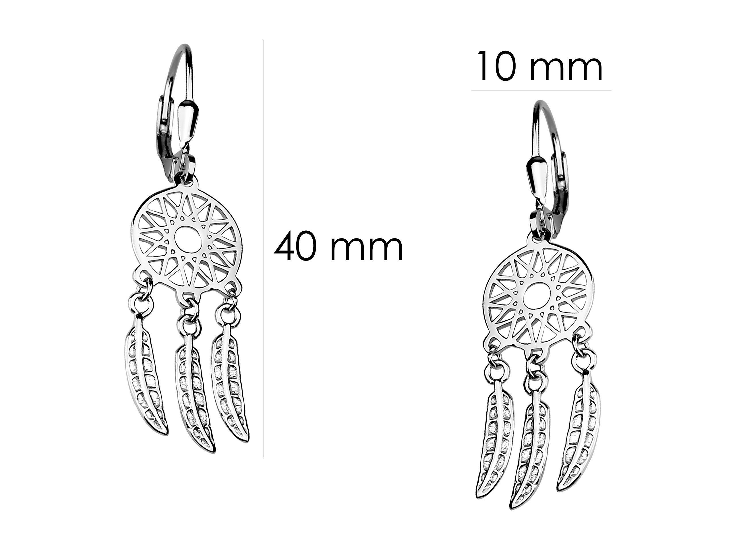 SOFIA MILANI - 925 Sterling Silver Earrings for Women - Dream Catcher Dangle Earrings - 20450