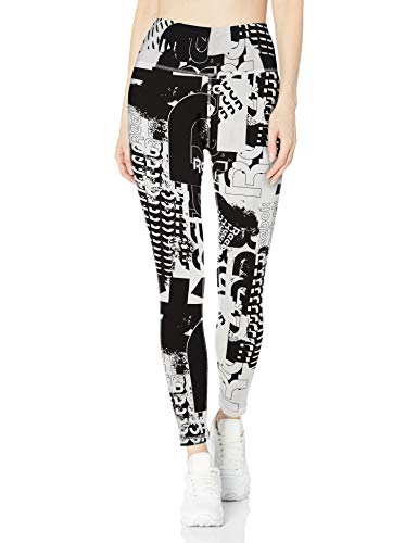 Reebok womens Workout Ready Meet You There Cotton Legging Tight, Black, Large US