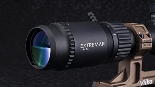 Viiko 1-5x24 Rifle Scope Long Eye Relief Scope LPVO 7.6’ Eye Relief Huge Eye Box Fits Mosin 1891/30 M39 M44(Mount Not Included)