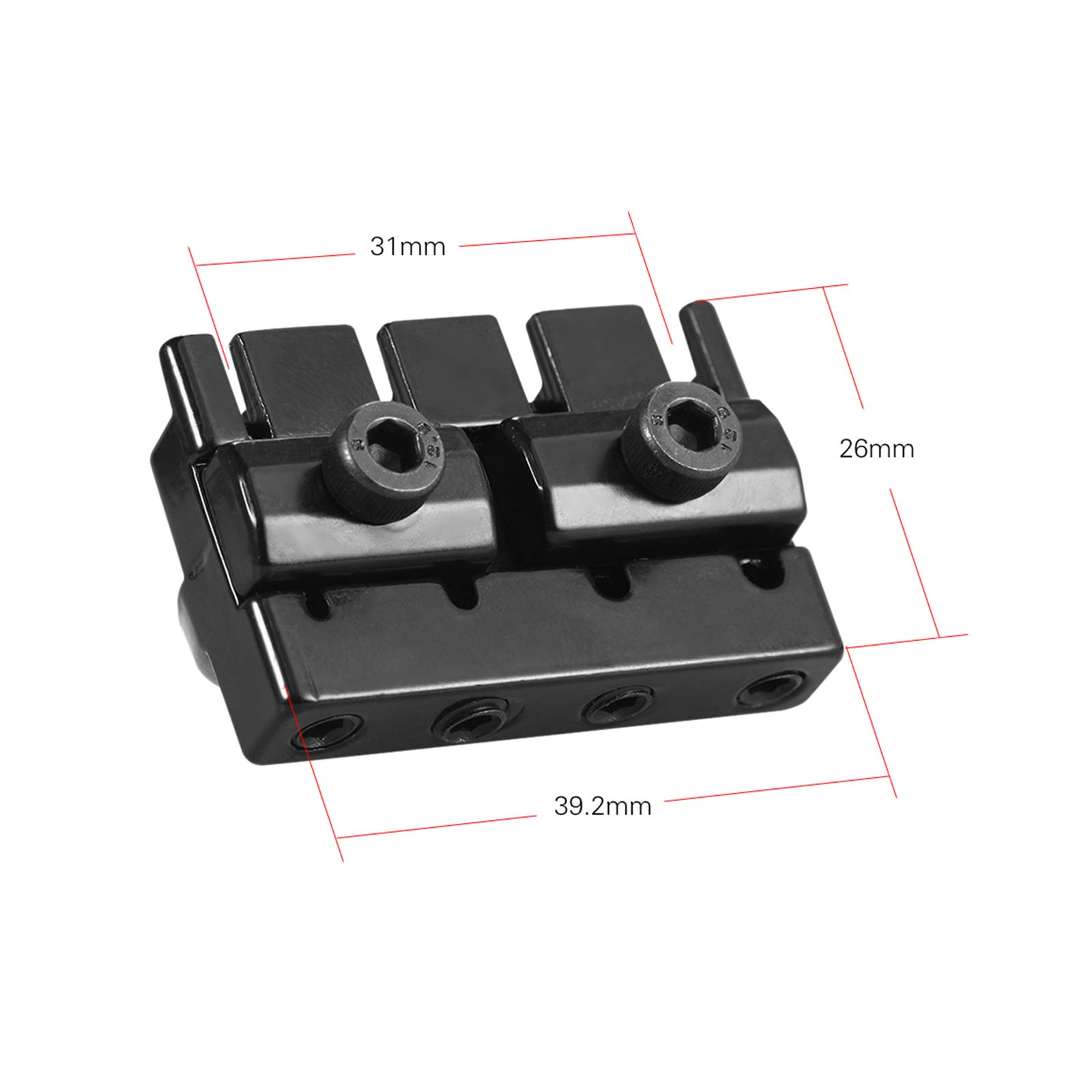 TREELF Headless Electric Bass Tailpiece Bridge set Fixed Hardtail Saddle 4-string guitar Accessory