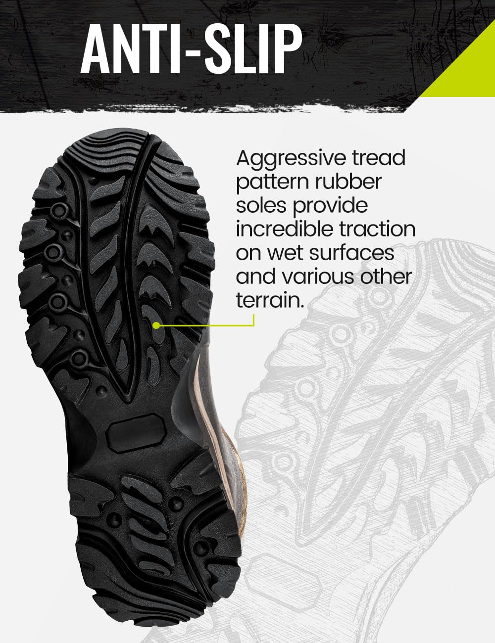 TIDEWE Hunting Boot for Men, Insulated Waterproof Durable 16" Men's Hunting Boot, 6mm Neoprene and Rubber Outdoor Boot US Size 8