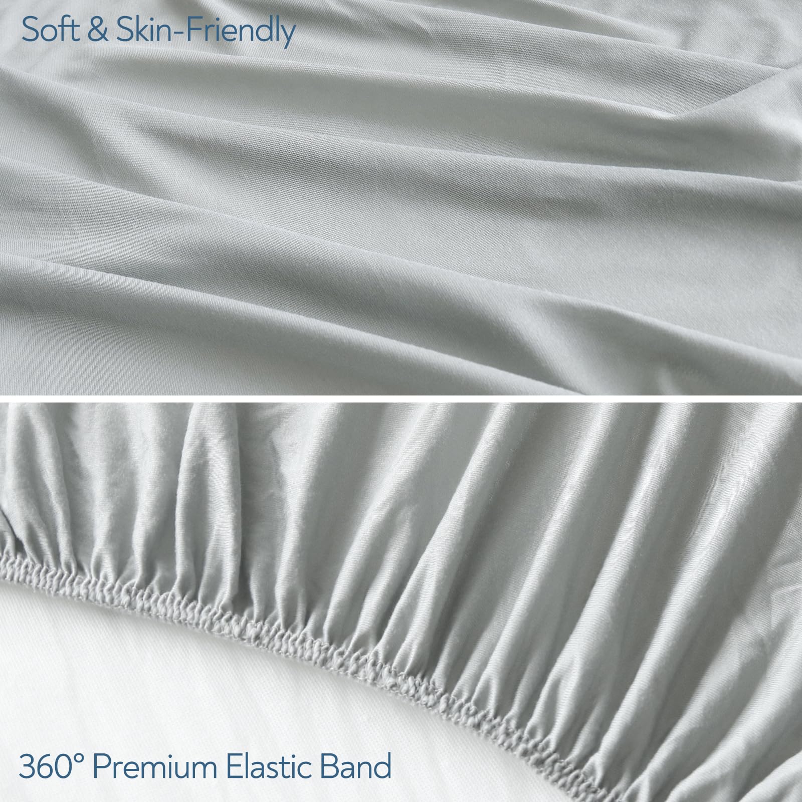 Stretchy Crib Sheets for Boys Girls, 2 Pack Baby Crib Sheets Fitted for Standard Crib and Toddler Bed Mattress 52" x 28", Soft and Breathable Fitted Crib Sheets Neutral, Grey