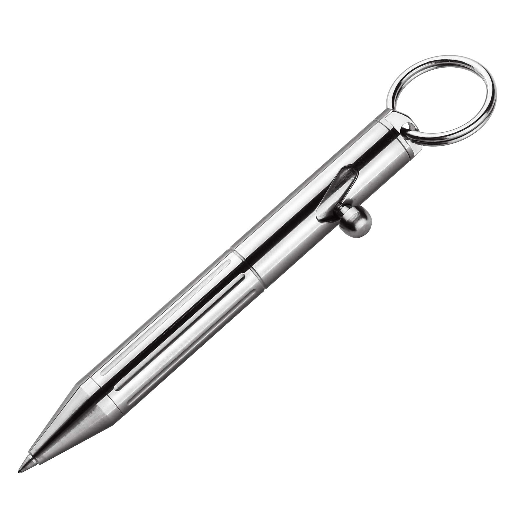 SMOOTHERPRO Titanium Bolt Action Pen with Mini Keychain for Outdoor Work EDC Pocket Business (KT113)