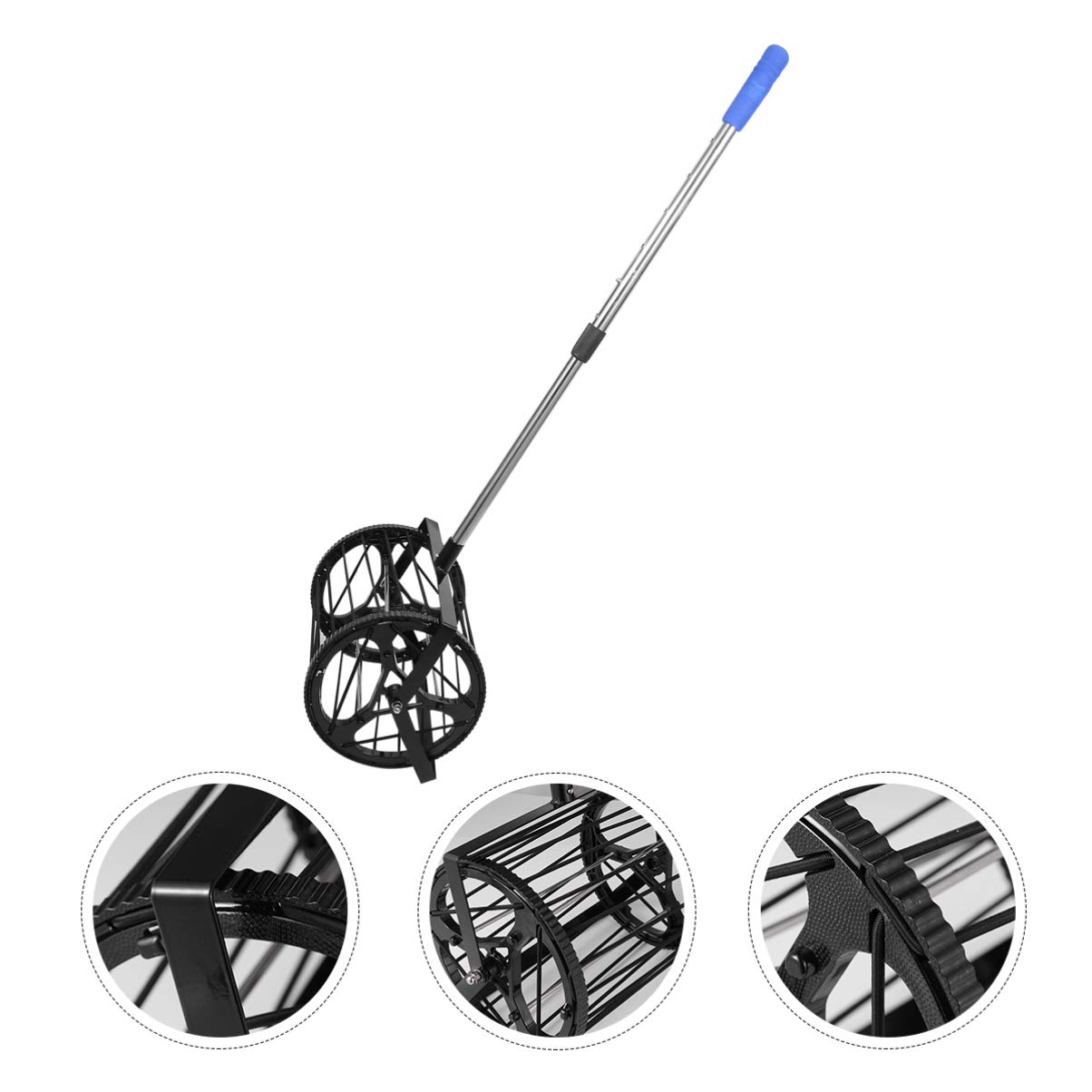 WINOMO Adjustable Table Tennis Ball Picker, 120 Ball Capacity Pickup Hopper, Portable Ball Collector for Picking and Storage Balls