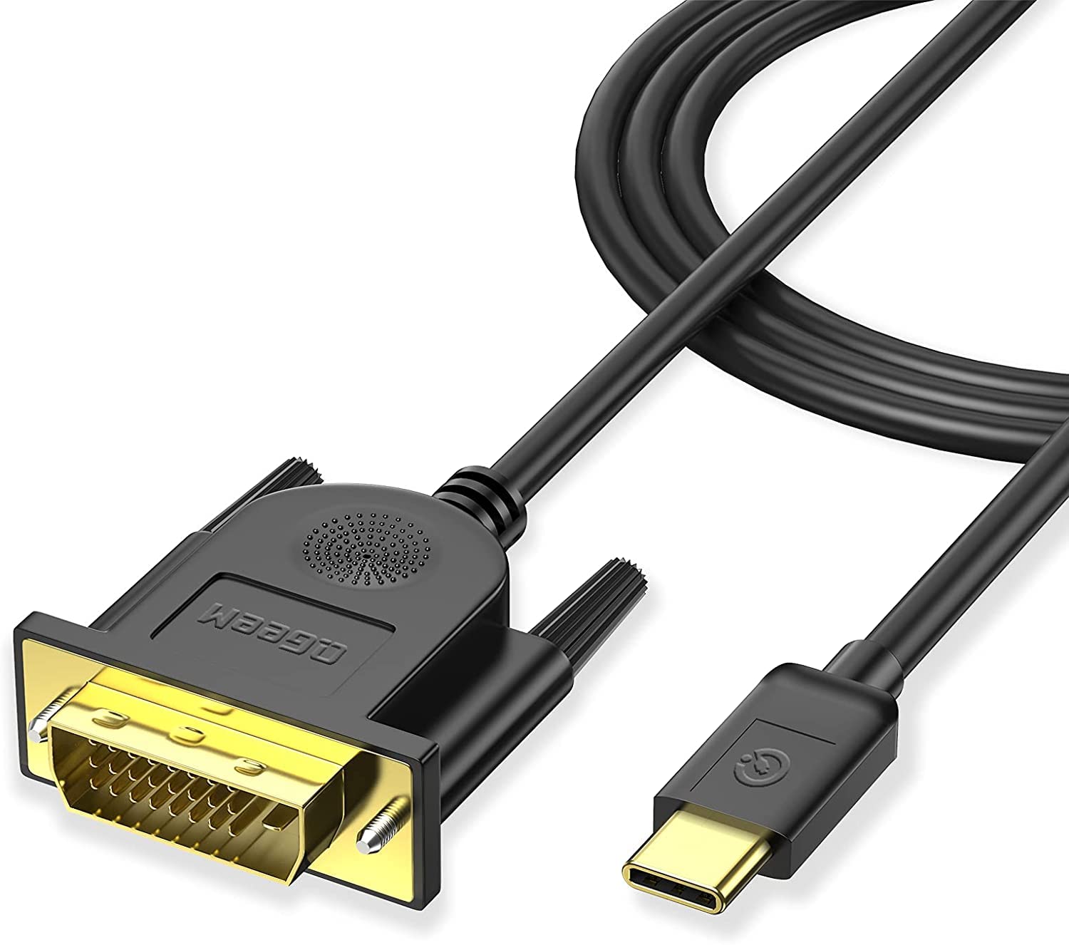 QGeeM USB C to DVI Cable Adapter, 4K@30Hz Thunderbolt 3 to DVI 4FT USB 3.1 Type C to DVI (24+1) Cable, Compatible with MacBook Pro/Air, Surface Book 2, Dell XPS 13, Galaxy S10, Pixelbook and More