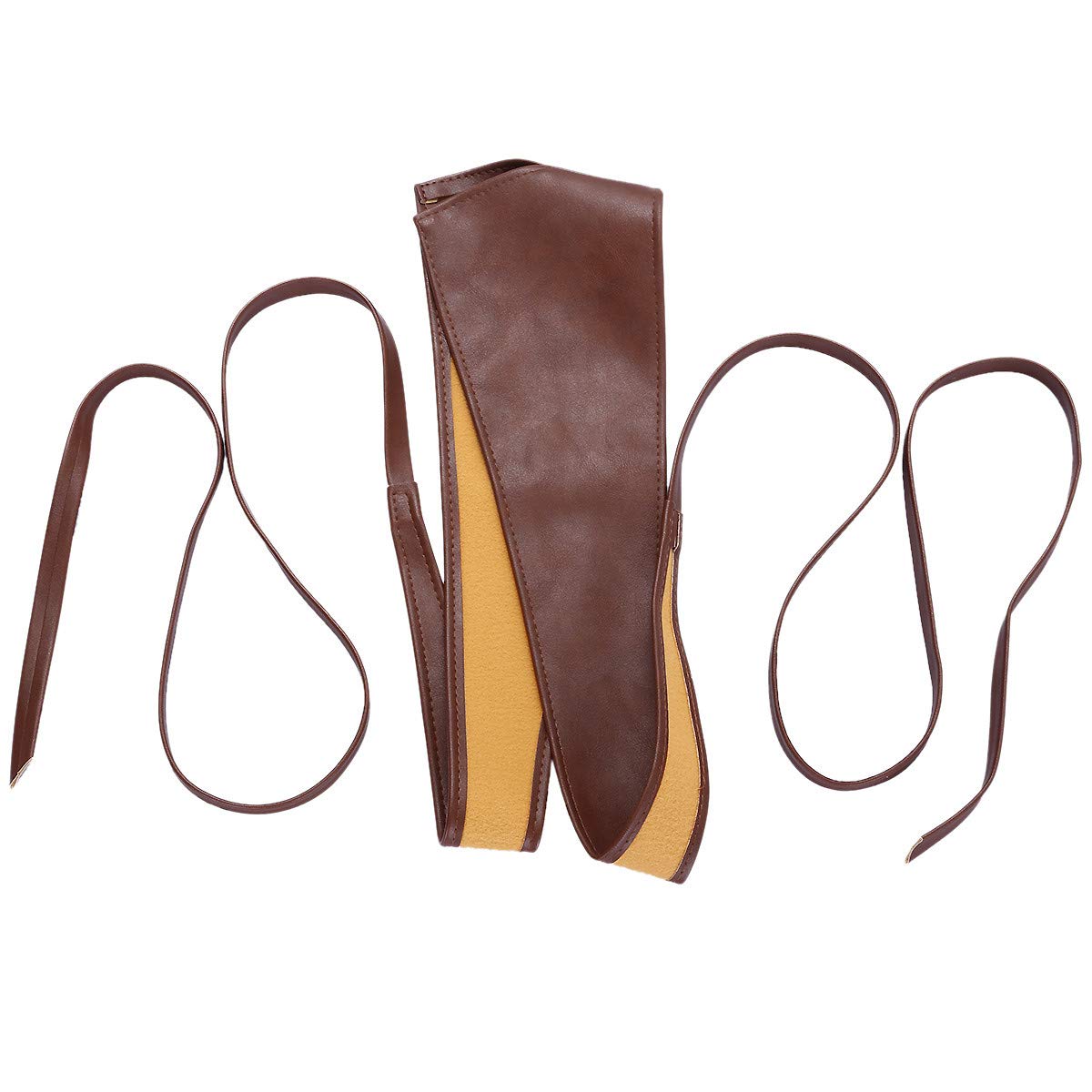 Samtree Obi Style Waist Belt, Self-tied Bowknot Wide Cinch Waistband(Brown)