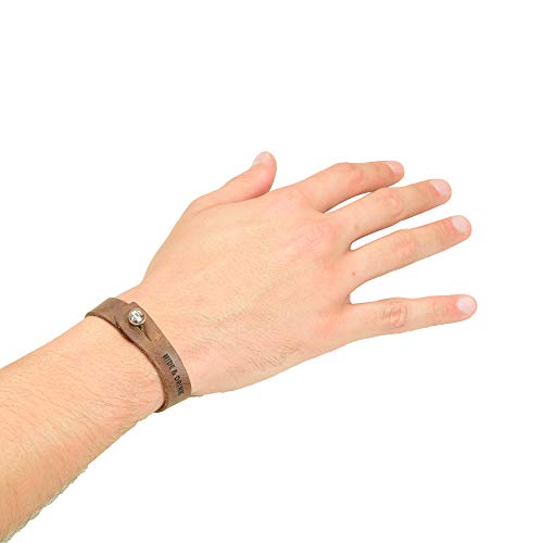 Soft Leather Bracelet with rustic clasp (7-inch wristband) Handmade by Hide & Drink :: Bourbon Brown