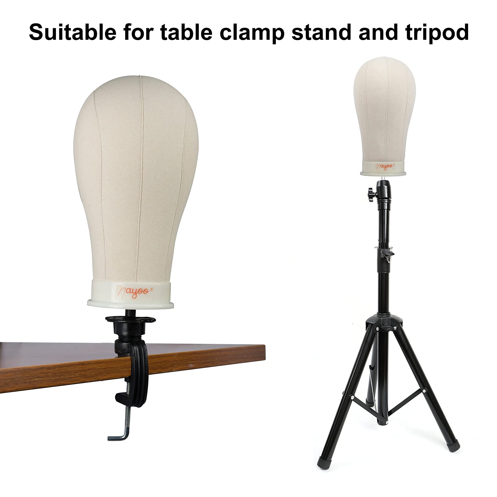 Wig Head Stand Wig Making Head Wig Head Canvas Block Head With Stand for Making Wigs Mannequin Head for Wigs(23'')