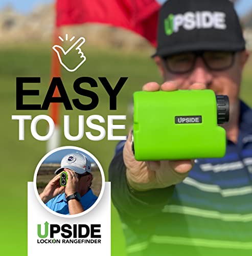 Upside Golf Magnetic RangeFinder with Built-in LOCKON Magnet - Slope Mode & Pin Vibration with 6X Laser Magnification 1000+ Yard Precision, Professional Golf RangeFinder Accessories