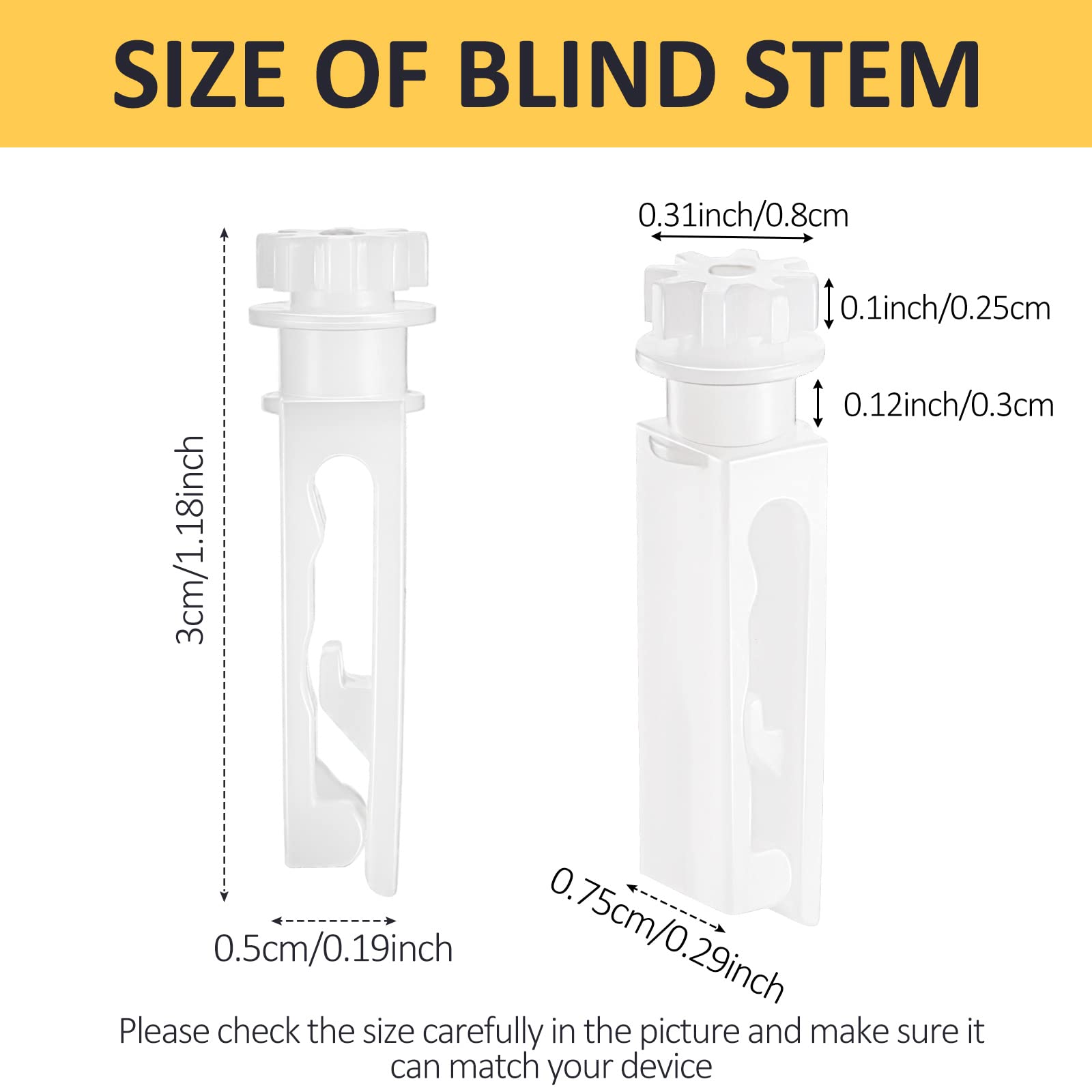 Vertical Blind Stem Replacement White Stems for Vertical Window Blind Vertical Blind Carrier Stem Vertical Blinds Curtain Accessories (40 Pieces)