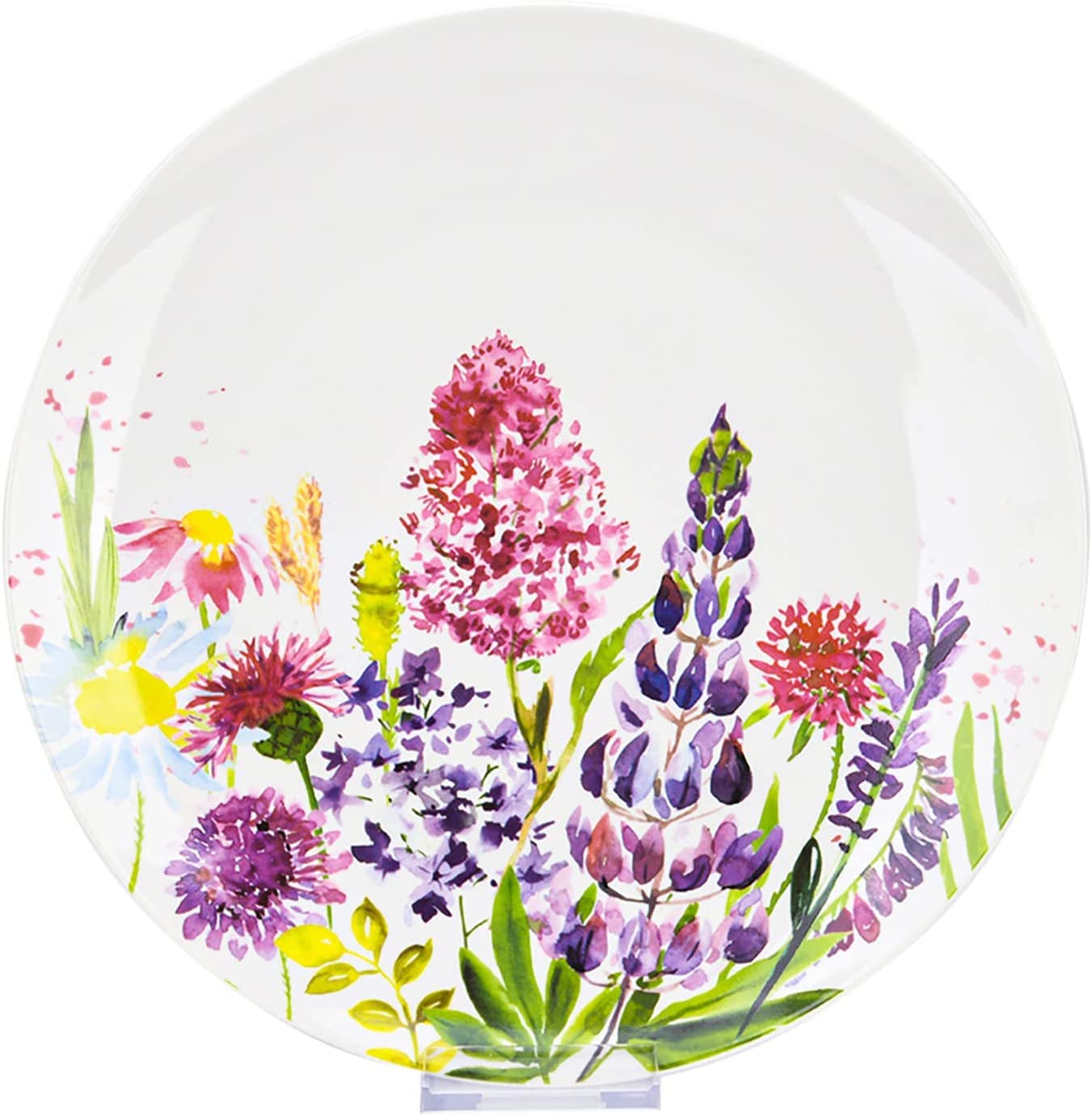 STP Porcelain J-217520 Dinnerware Set for 4, Lavender Fields, Bone China Porcelain, Dinner Plates, Bowls, Dessert Plates, Cups with Saucer, 20 pcs