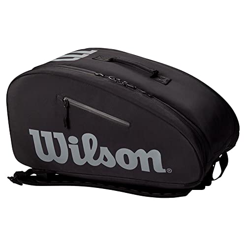 WILSON Super Tour Paddlepak - Black, Holds up to 3 Paddles